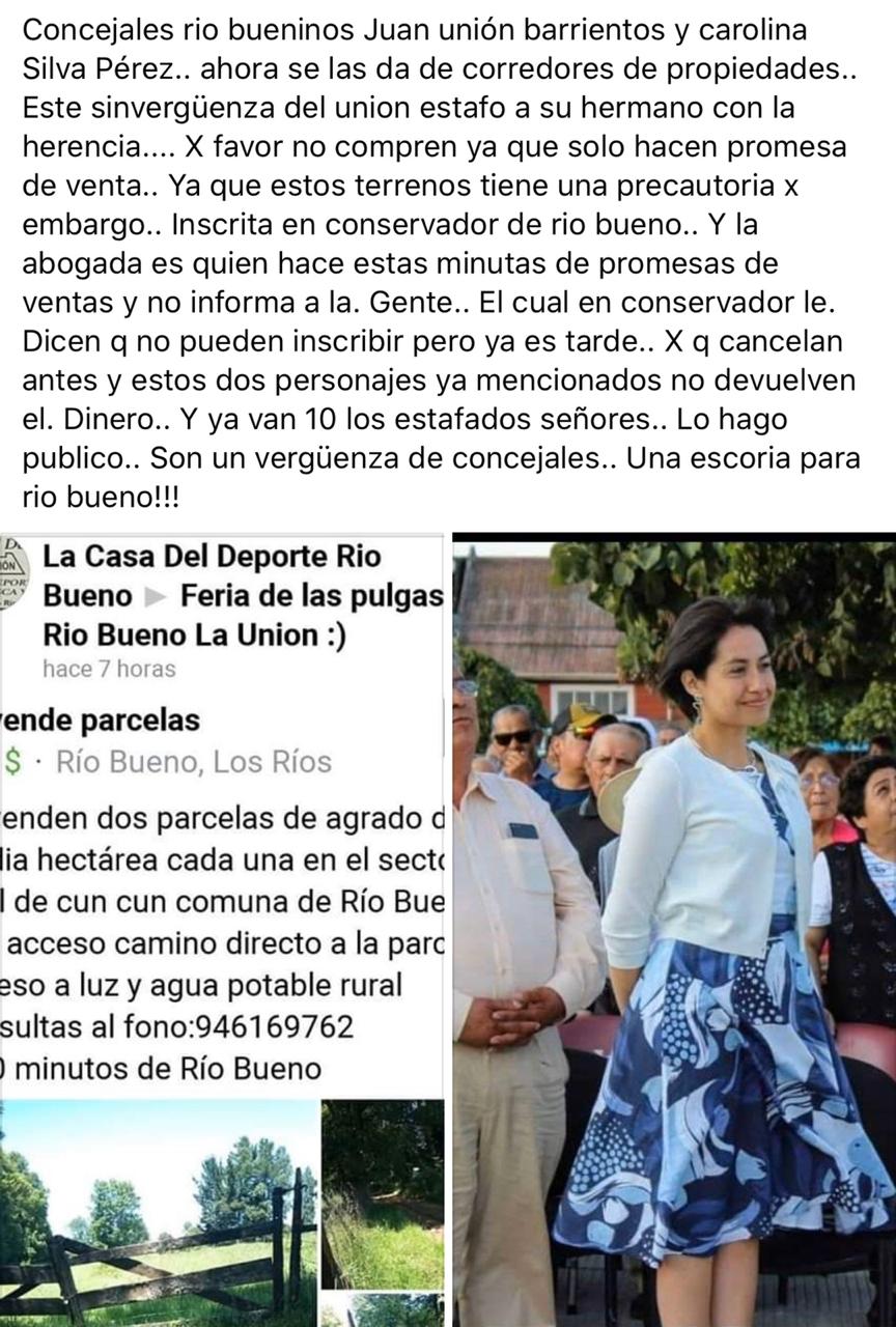Dos concejales de Río Bueno se querellan por publicación difundida en ... Dos concejales de Río Bueno se querellan por publicación difundida en ...